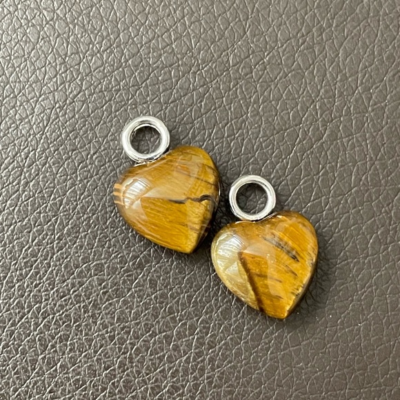 Natural Stone | Jewelry | Tigers Eye Heart Charm | Poshmark